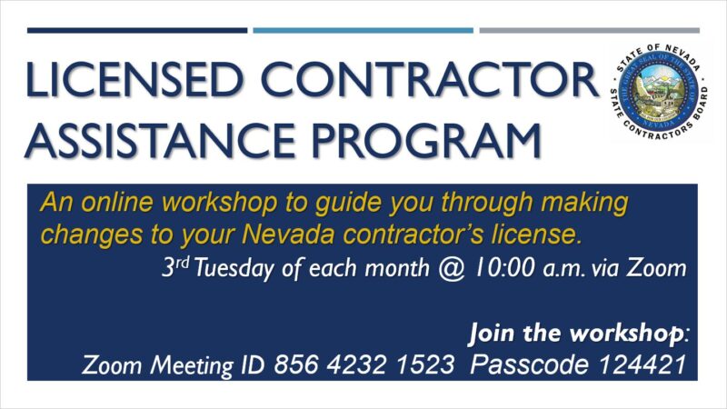 Application Assistance Programs – Nevada State Contractors Board